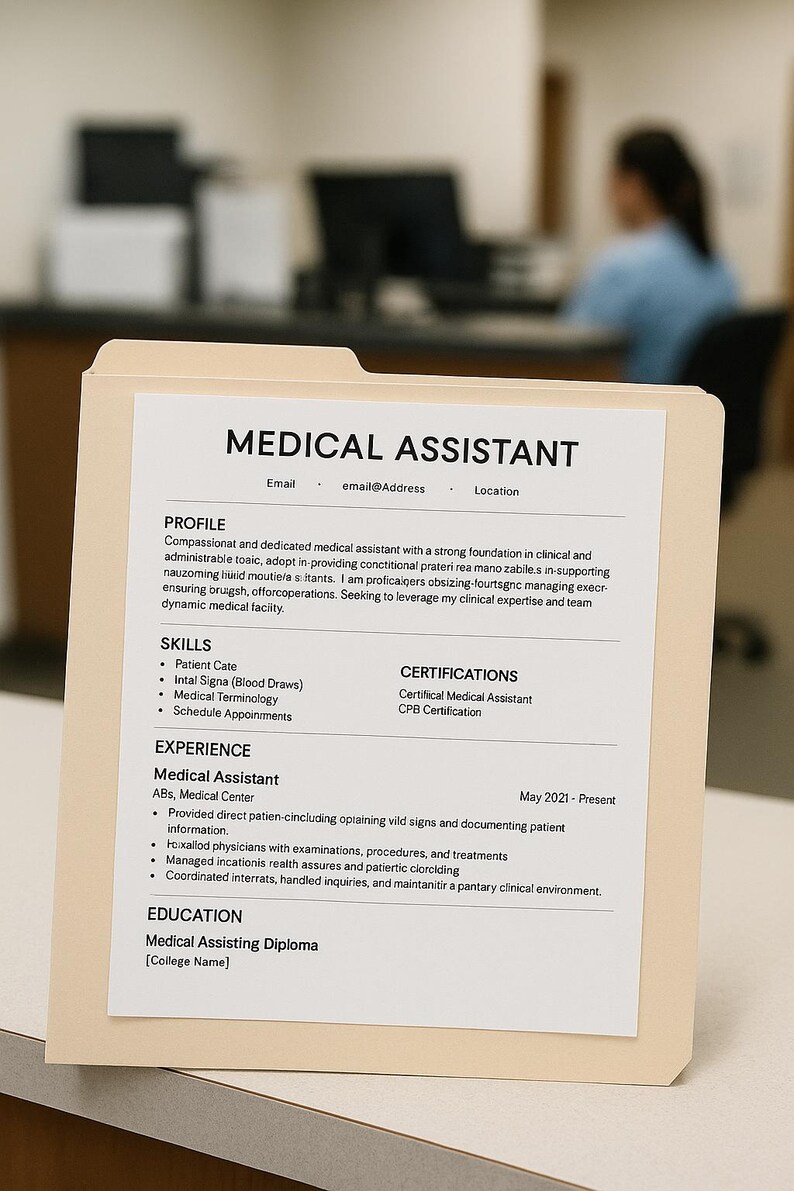 Medical Assistant Resume Template + Cover Letter | CMA Entry-level ...