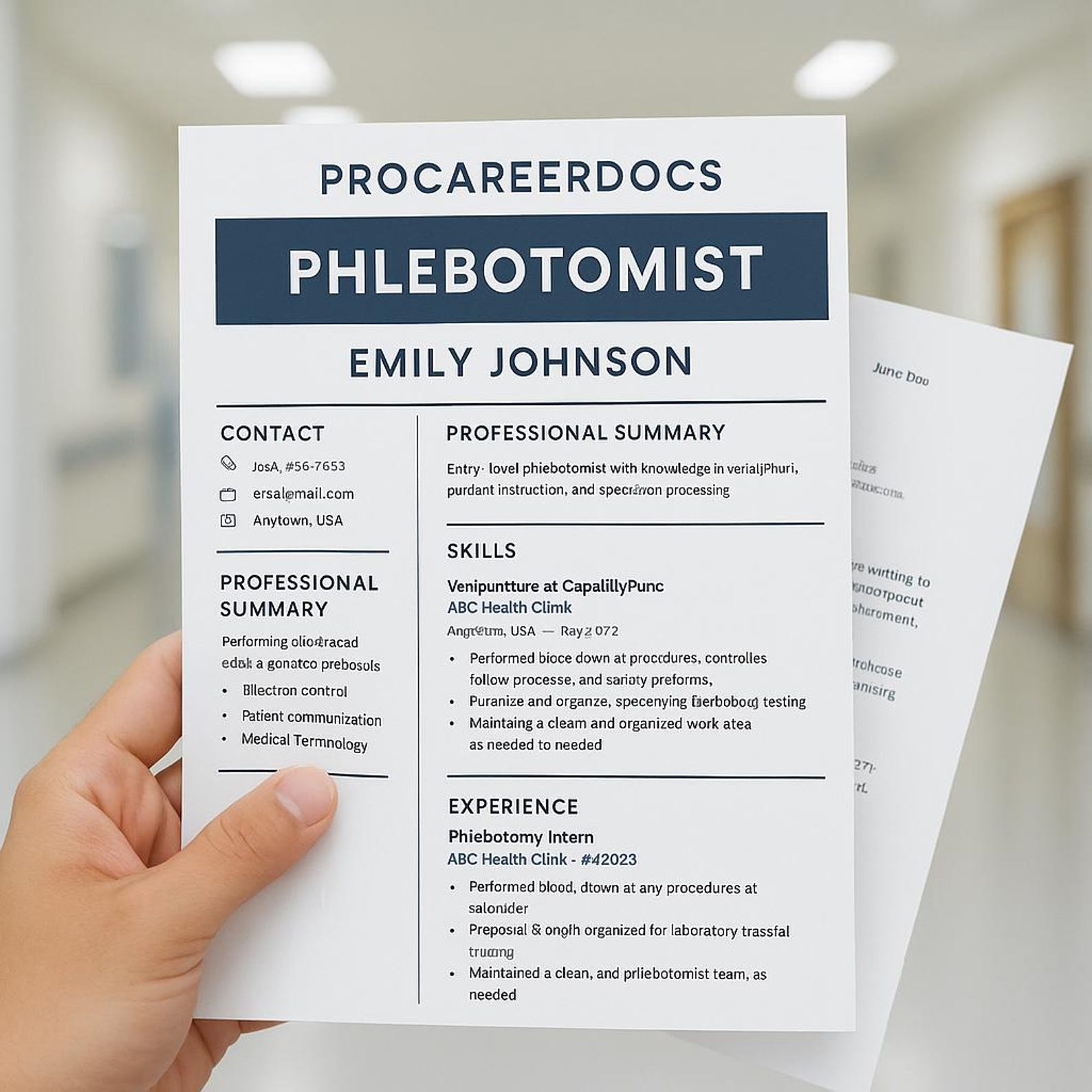 Phlebotomy Resume Template | Entry-level | Editable Cover Letter | Ats ...
