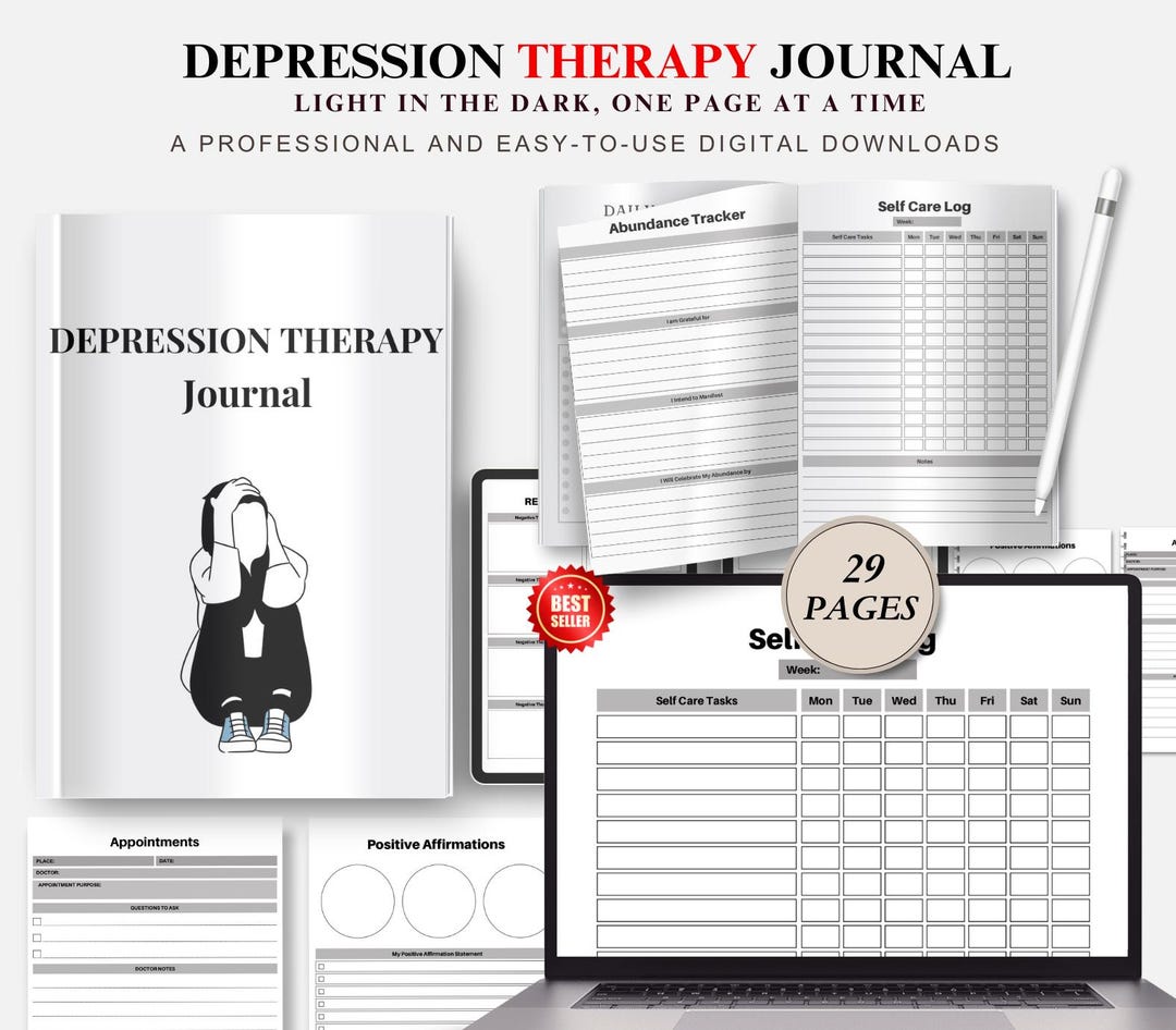 Depression Mental Health Journal, Depression Workbook, CBT Worksheets ...
