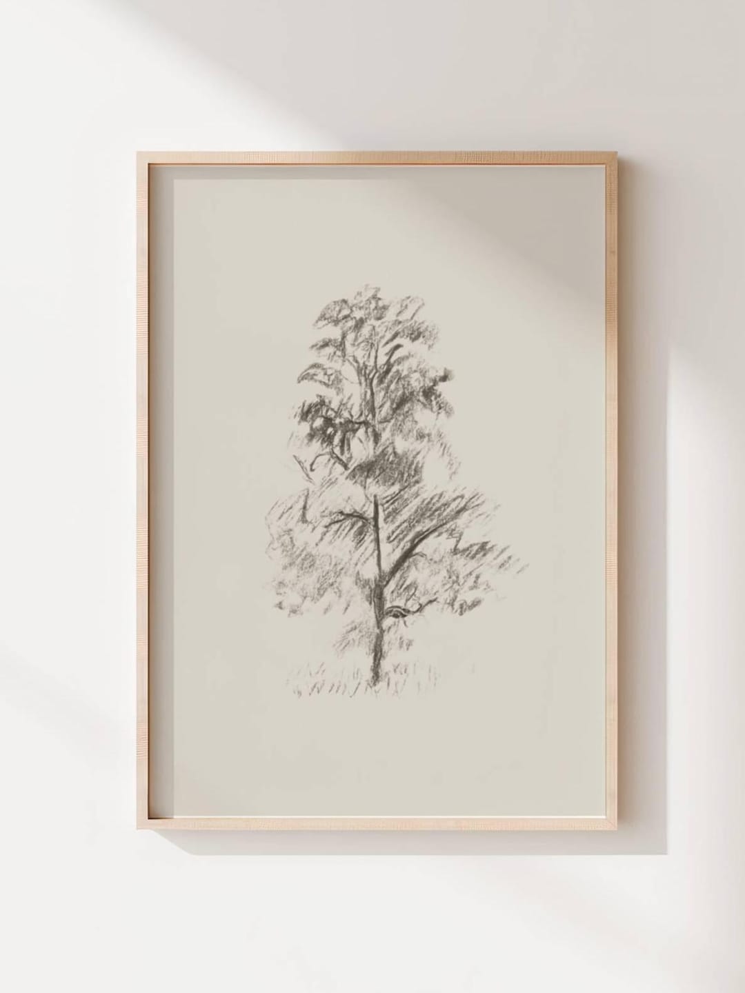 Tree of Life Pencil Drawing Putty | Minimalist Nature Wall Art ...
