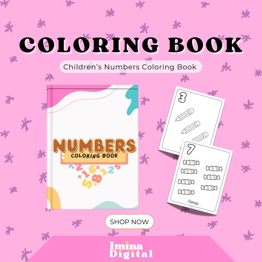 Numbers Coloring Book – Printable 1–10 Coloring Pages for Kids - Etsy