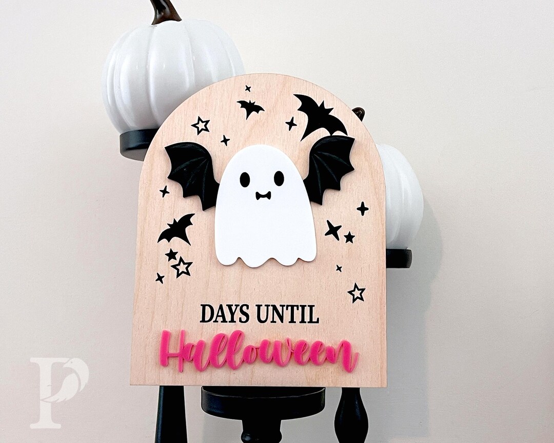 Halloween Countdown Sign – Bat Wing Ghost Dry Erase Board – Days Until ...