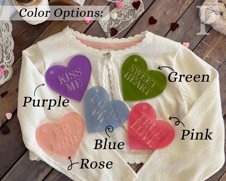 Valentine’s Day Acrylic Gift Tags – Personalized Valentine Candy Hearts ...