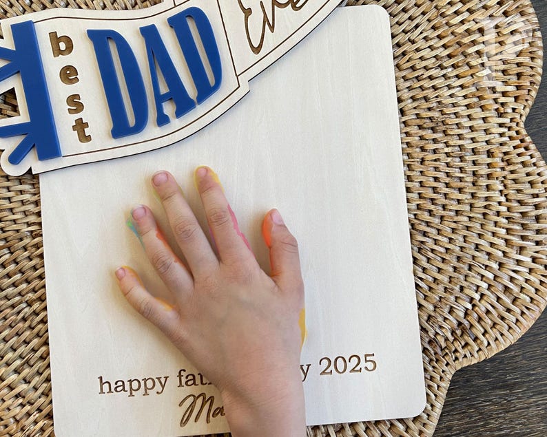 Letrero personalizado con huella de mano para papá: el mejor regalo ...