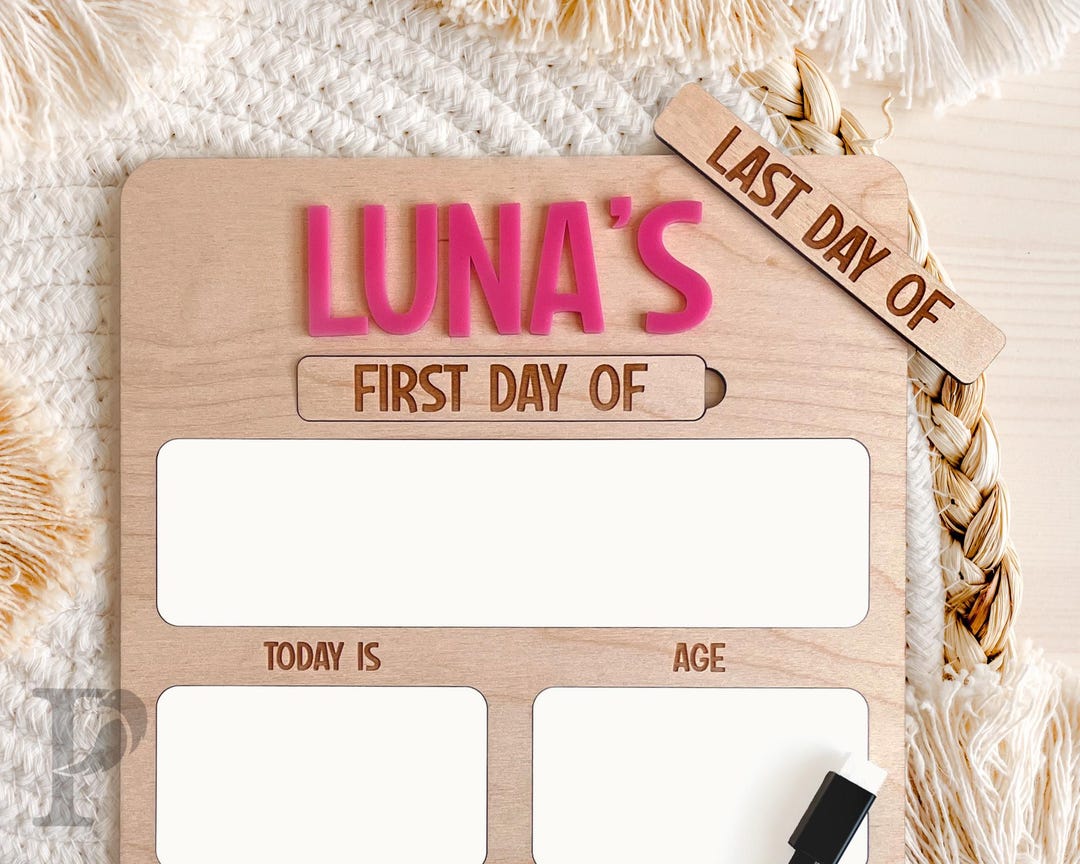 Personalized First Day School Sign, Back to School Photo Prop, First ...