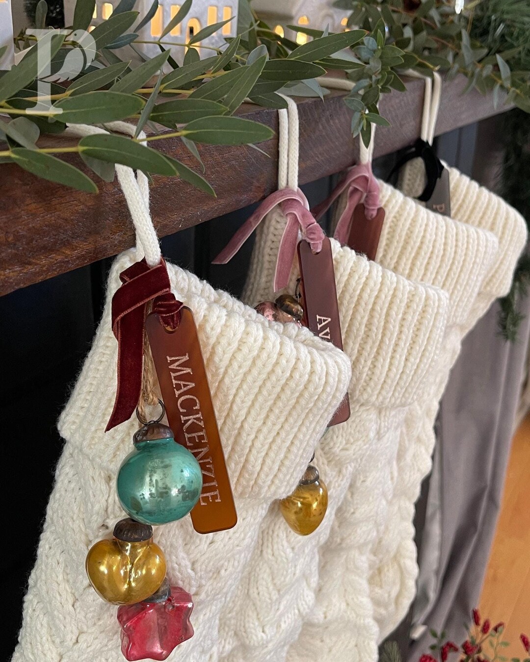 Elegant Frosted Matte Acrylic Stocking Tags – Personalized Christmas ...