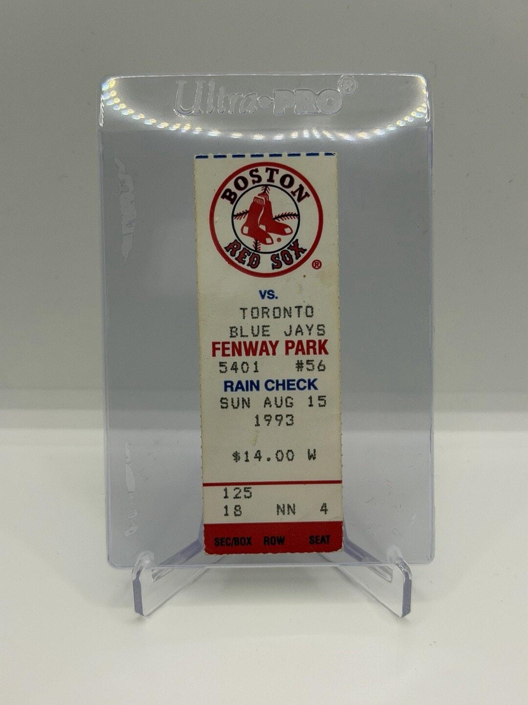 Toronto Blue Jays Red Sox Rain Check Fenway Park MLB Ticket Stub Boggs ...