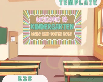 Back to School Painted Banner Template: Digital Design (canva Template ...