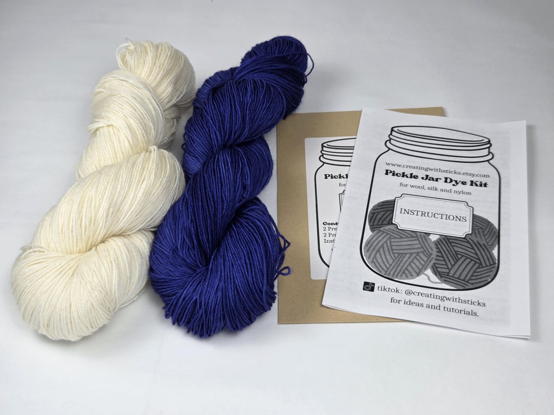 Midnight Yarn Dye Kit, Dye Your Own Wool, Hand Dyed Yarn, Pickle Jar ...