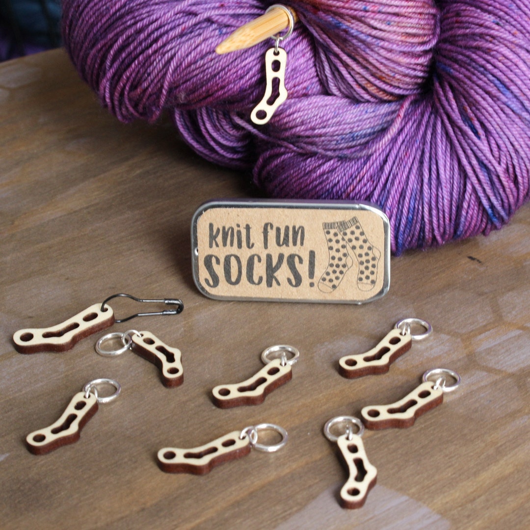 Mini Sock Blocker Knitting Stitch Markers, Solid Ring Stitch Markers ...
