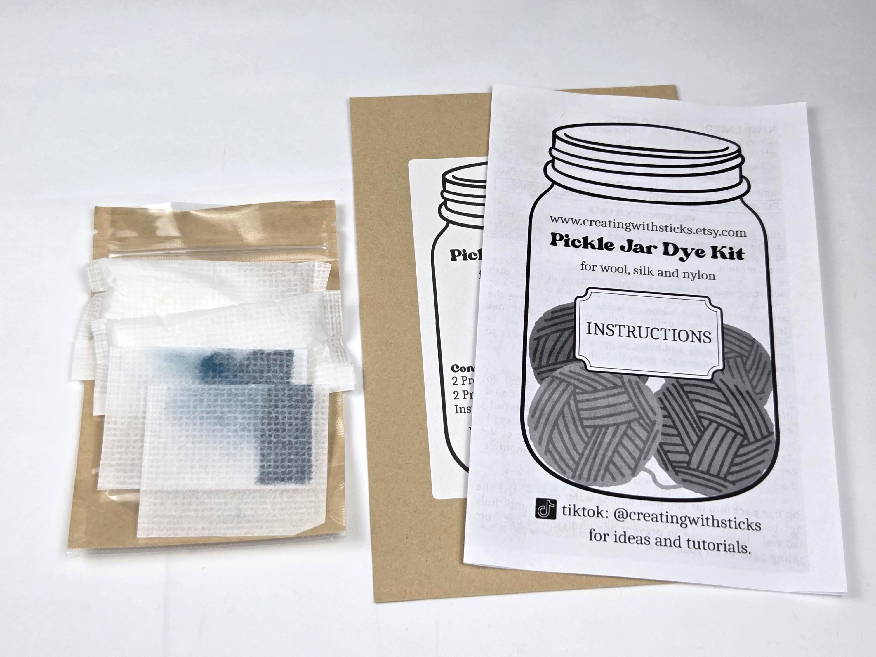 Sage Green Yarn Dye Kit, Dye Your Own Wool, Hand Dyed Yarn, Pickle Jar ...