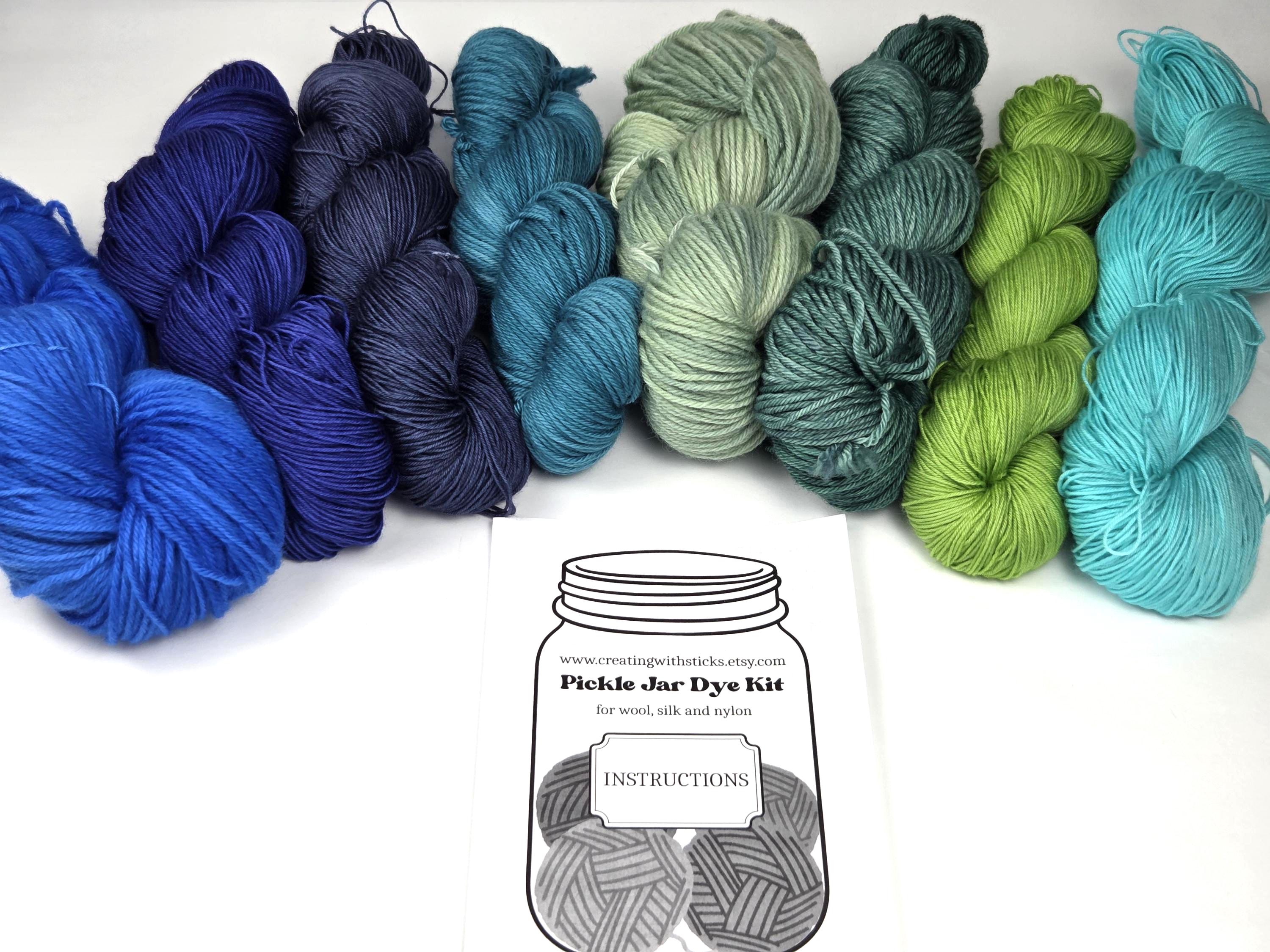 Sage Green Yarn Dye Kit, Dye Your Own Wool, Hand Dyed Yarn, Pickle Jar ...