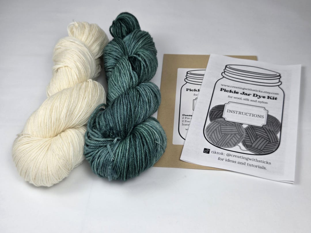 Forest Yarn Dye Kit, Dye Your Own Wool, Hand Dyed Yarn, Pickle Jar Dye ...