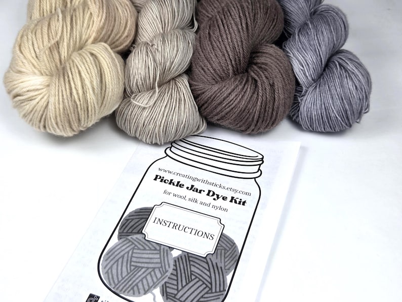 Sage Green Yarn Dye Kit, Dye Your Own Wool, Hand Dyed Yarn, Pickle Jar ...