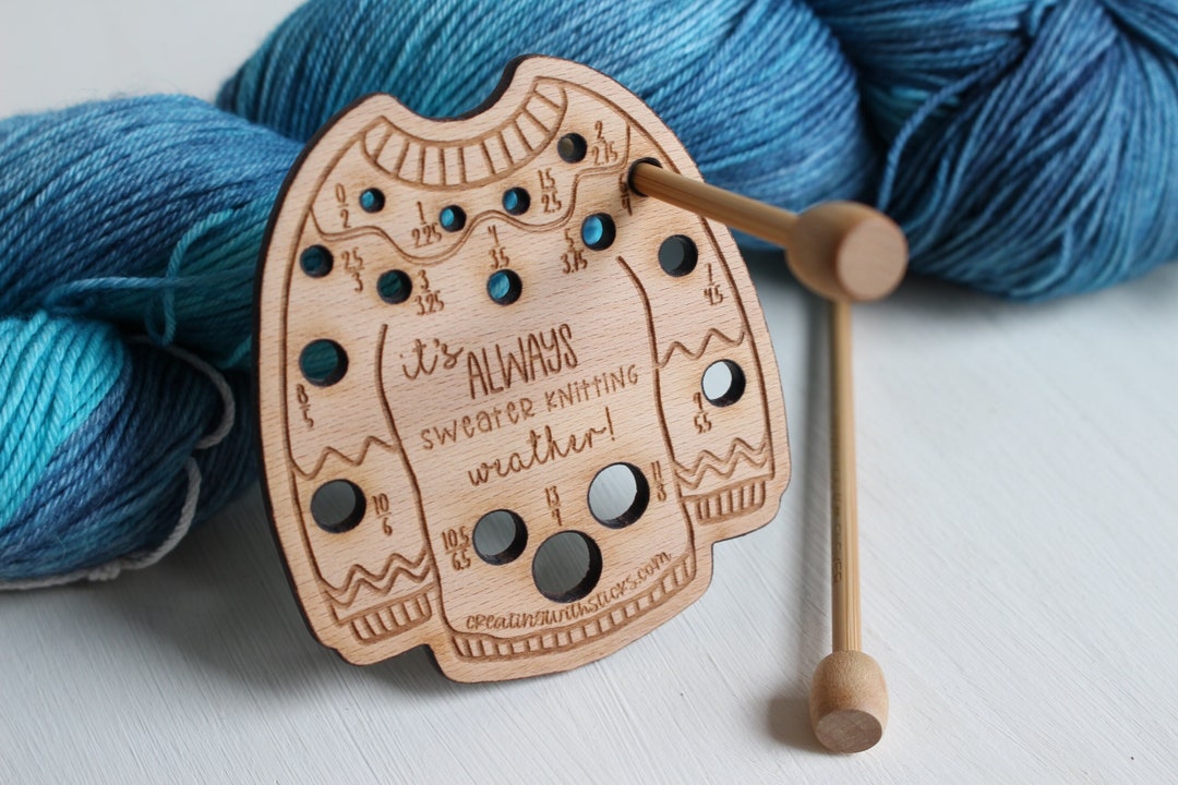 Knitting Needle Gauge Sweater Weather Needle Gauge Gift for Dad Gift ...