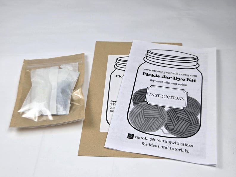 Sage Green Yarn Dye Kit, Dye Your Own Wool, Hand Dyed Yarn, Pickle Jar ...