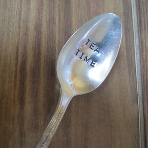 Vintage Teaspoon, Love Spoon, Custom Teaspoon, Tea Time, Hand Stamped ...