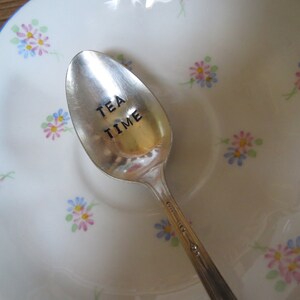 Vintage Teaspoon, Love Spoon, Custom Teaspoon, Tea Time, Hand Stamped ...