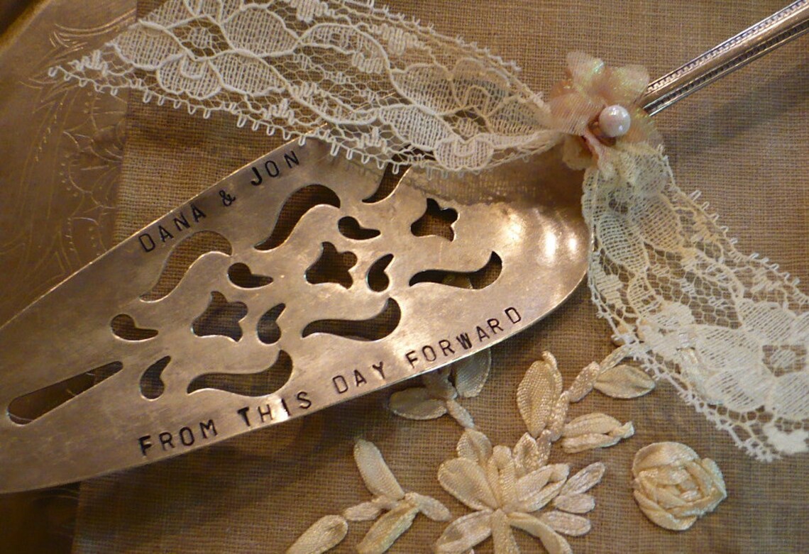 Vintage Cake Server Hand Stamped CUSTOMIZE Your Own - Etsy