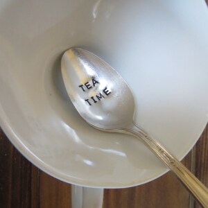 Vintage Teaspoon, Love Spoon, Custom Teaspoon, Tea Time, Hand Stamped ...