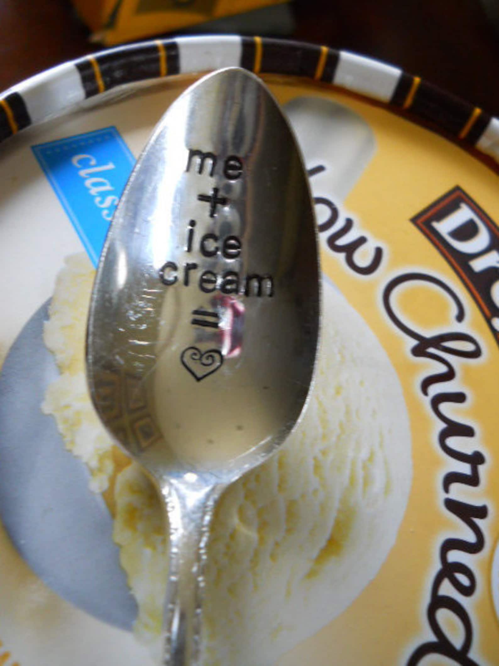 Ice Cream Spoon Handstamped Ice Cream Spoon Custom Gift | Etsy