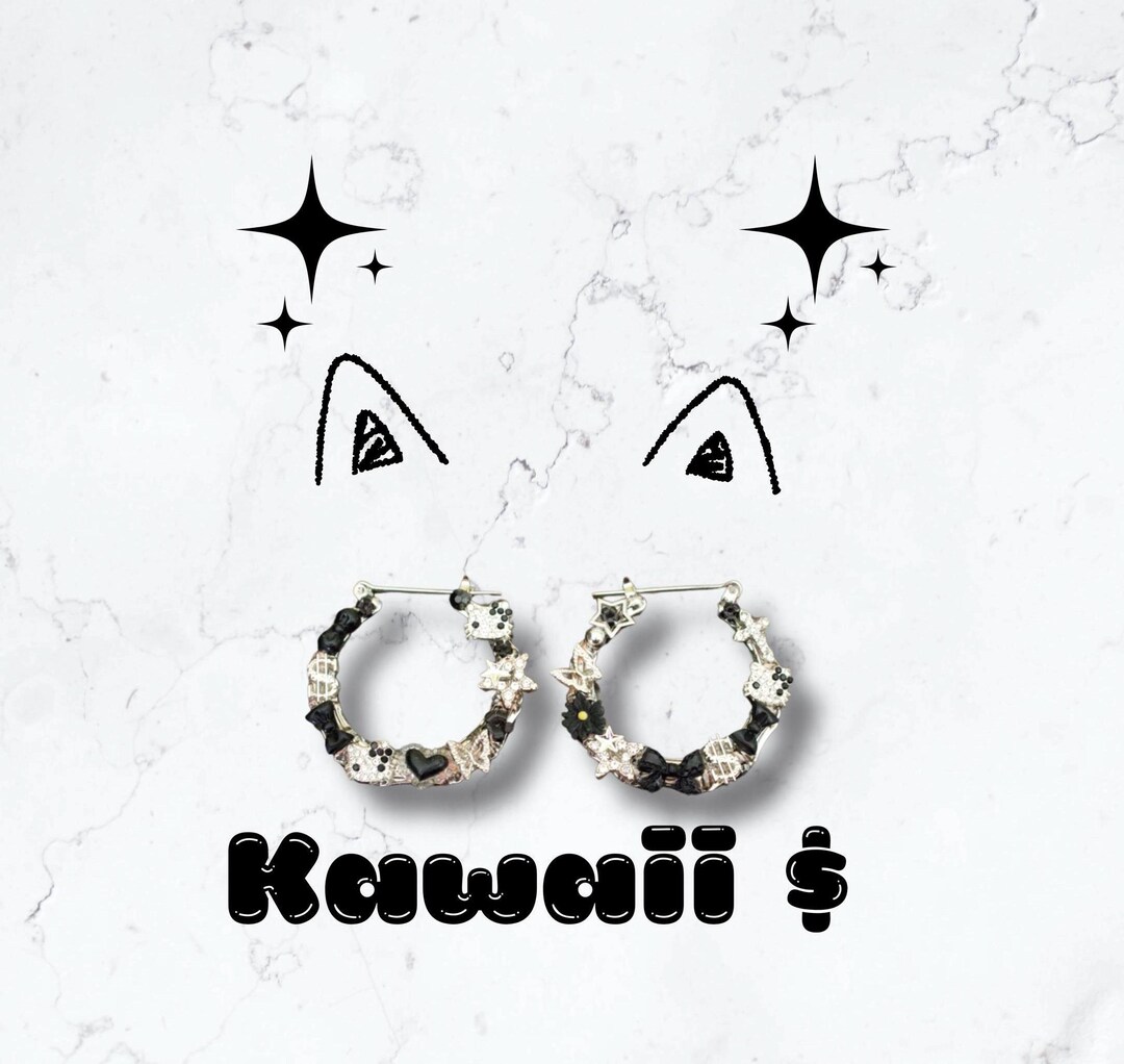 Hello Kitty Dollar Sign Earrings: Kawaii Y2K Dangle Jewelry - Etsy