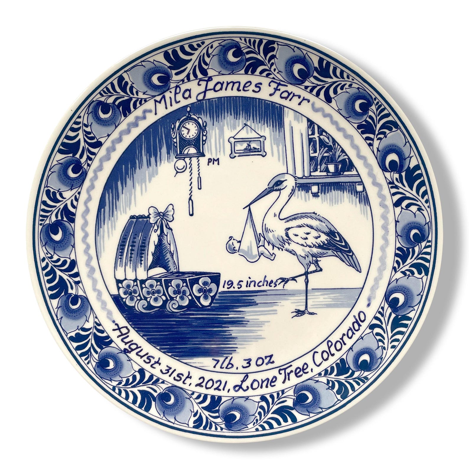 Handmade Custom Dutch Birth Plate (6 Inch) - Etsy