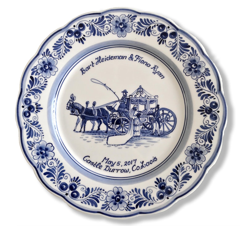 Handmade Custom Dutch Blue Delft Wedding Plate (10.5 Inches/28cm) - Etsy
