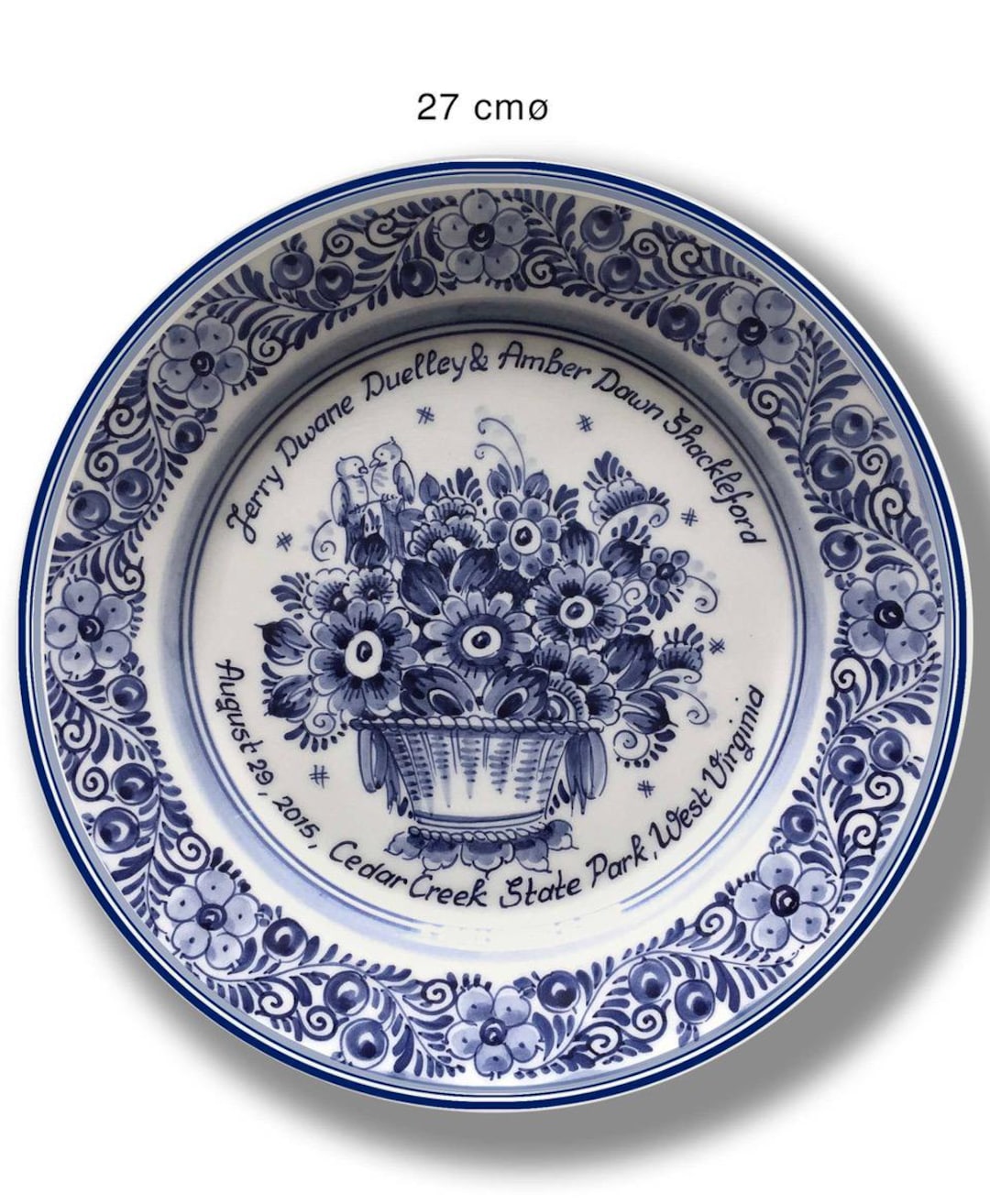 Handmade Custom Dutch Blue Delft Wedding Plate (10.5 Inches/28cm) - Etsy