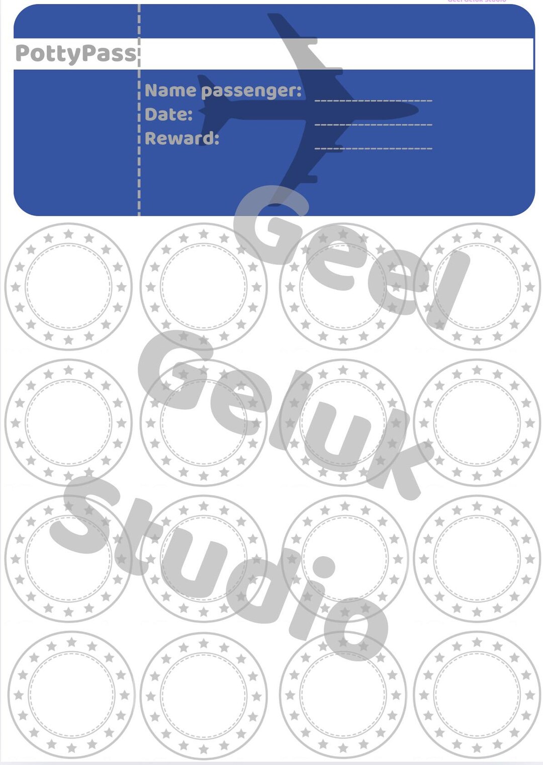 Bathroom Pass Printable – Airplane Ticket Style for Kids | Fun Potty ...