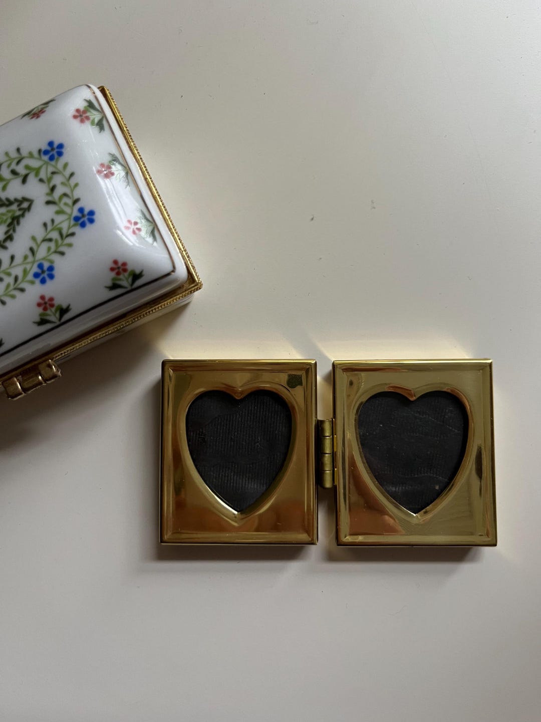 Mini Hinged Double Heart Brass Picture Frame 1 Inch Heart - Etsy