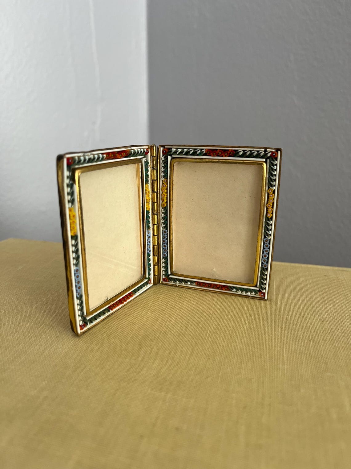 Italian Micro Mosaic Double Folding Frame,miniature Picture Frame - Etsy