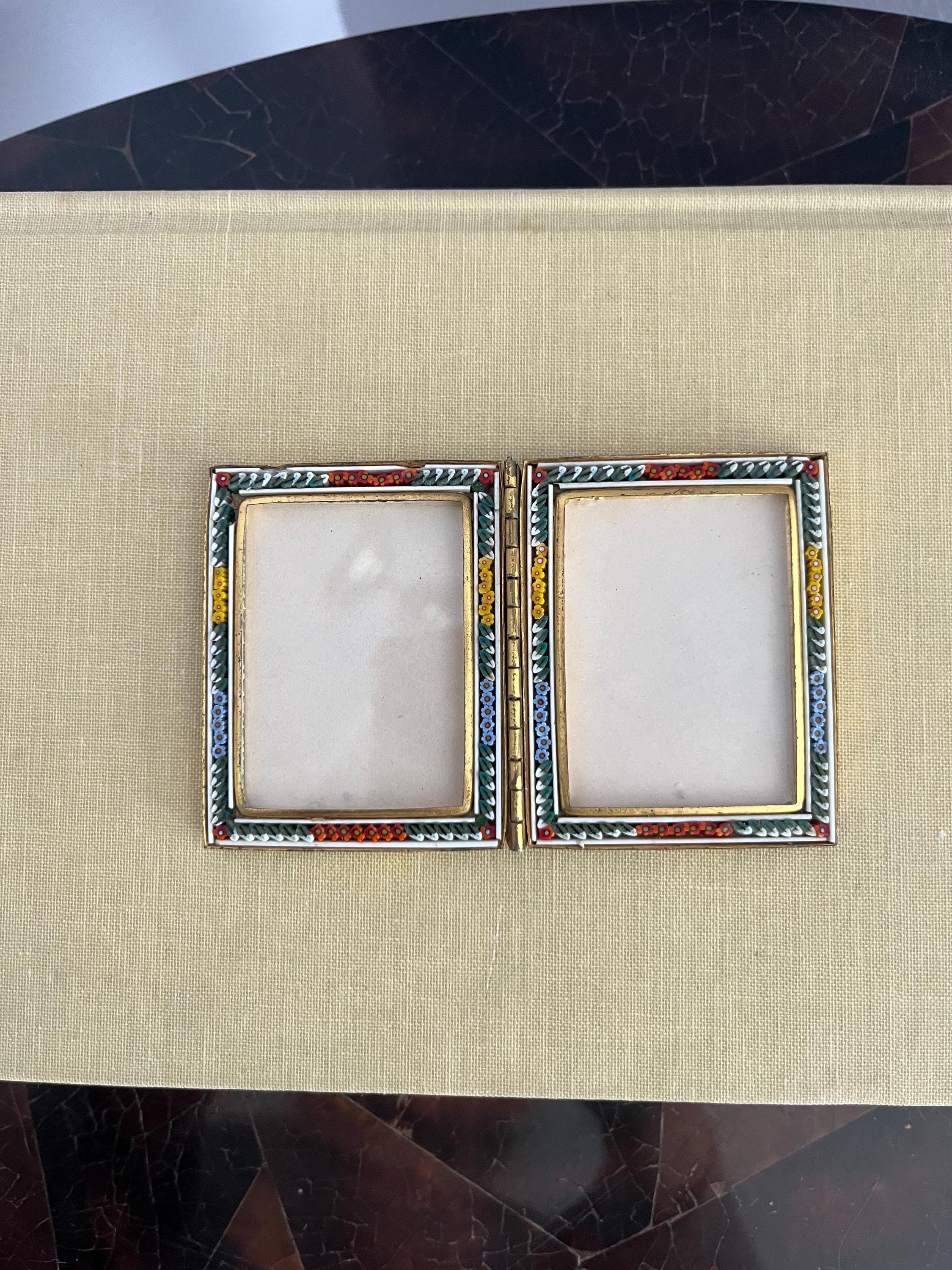 Italian Micro Mosaic Double Folding Frame,miniature Picture Frame - Etsy
