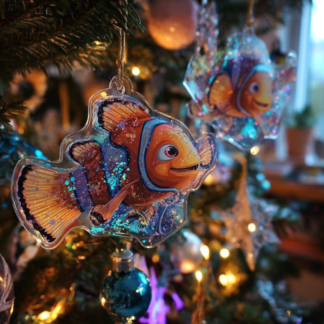Personalized Nemo Clownfish Glitter Acrylic Ornament, Custom Name ...