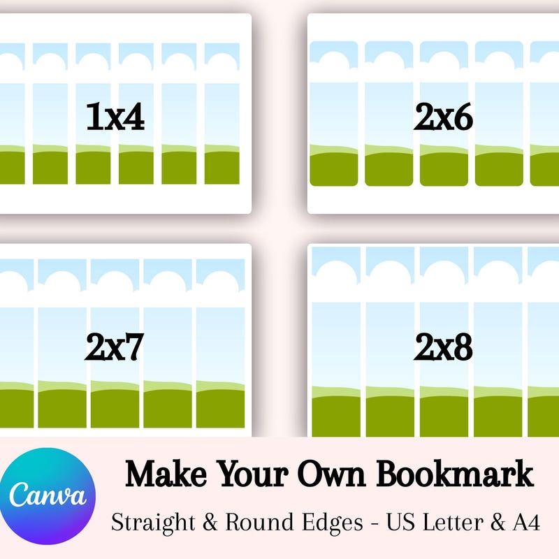 Canva Printable Bookmark - Etsy UK
