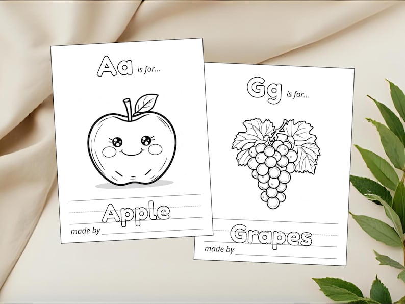 Food ABC Coloring Book, Baby Shower Guest Book Alternative (printable ...