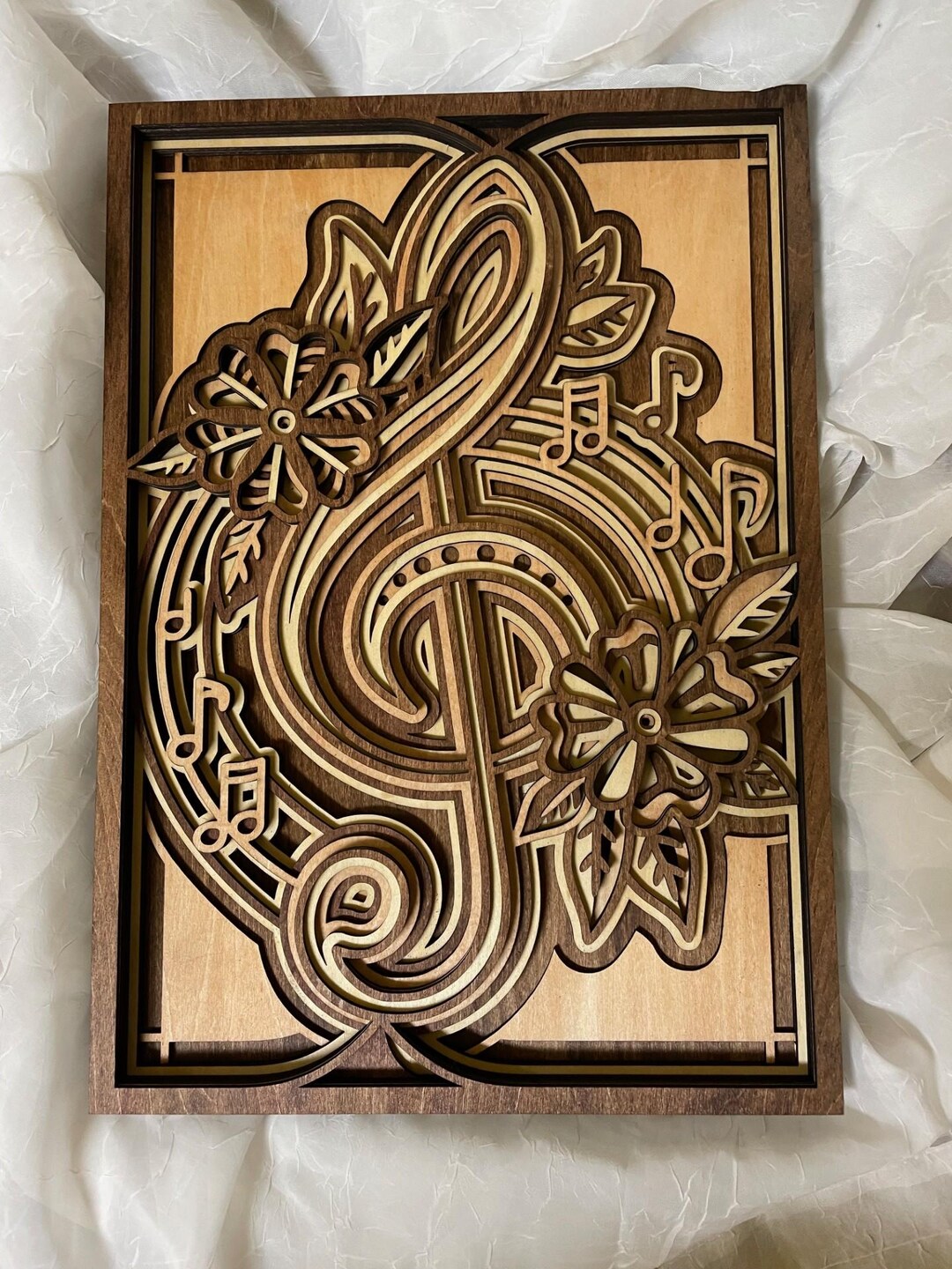 Rustic Treble Clef Wall Art - Layered Wood Musical Decor - Etsy