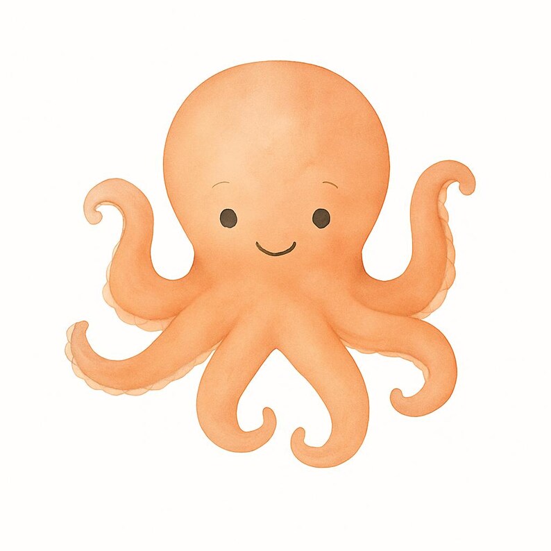 Ocean Nursery Wall Art Cute Whale, Dolphin & Octopus Prints Gender ...