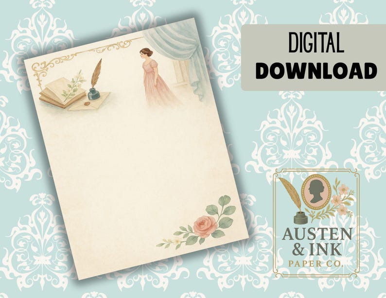 Regency Stationery: Jane Austen Inspired Letter Writing Paper (digital ...
