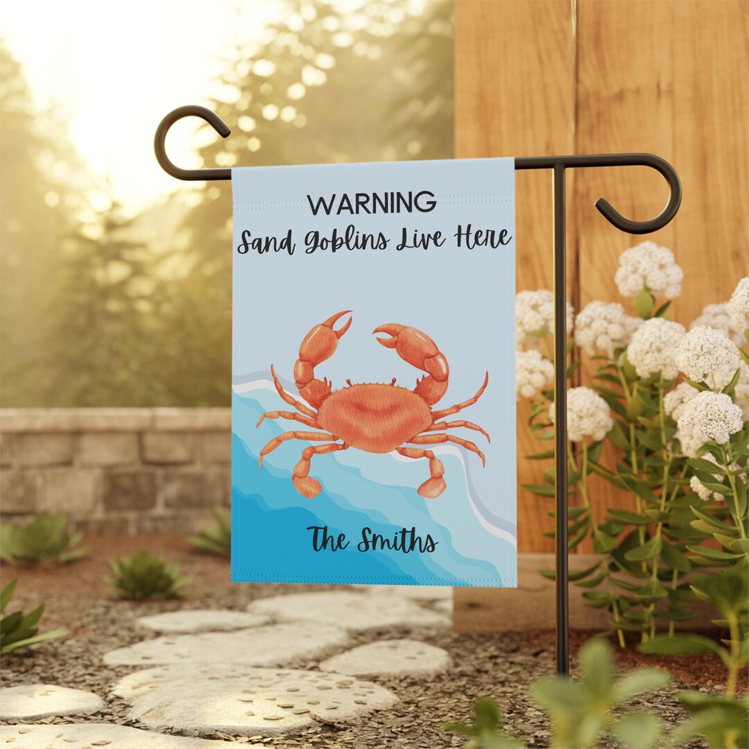 Sand Goblins Live Here Welcome Flag, Beach Garden Flag, Custom Beach ...
