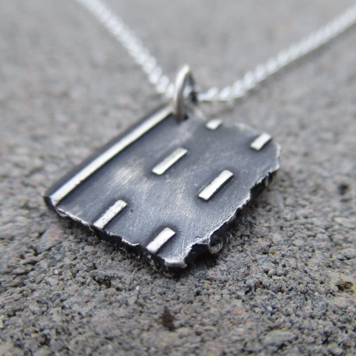 New Driver Gift- Sterling Silver Broken Road Pendant- Automotive ...