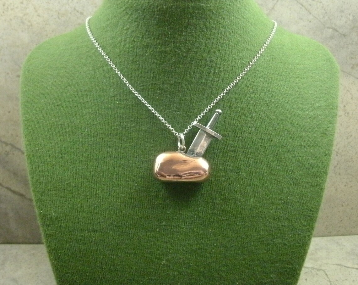Sword in the Stone Necklace- Excalibur Sword- Copper Jewelry- Fine ...