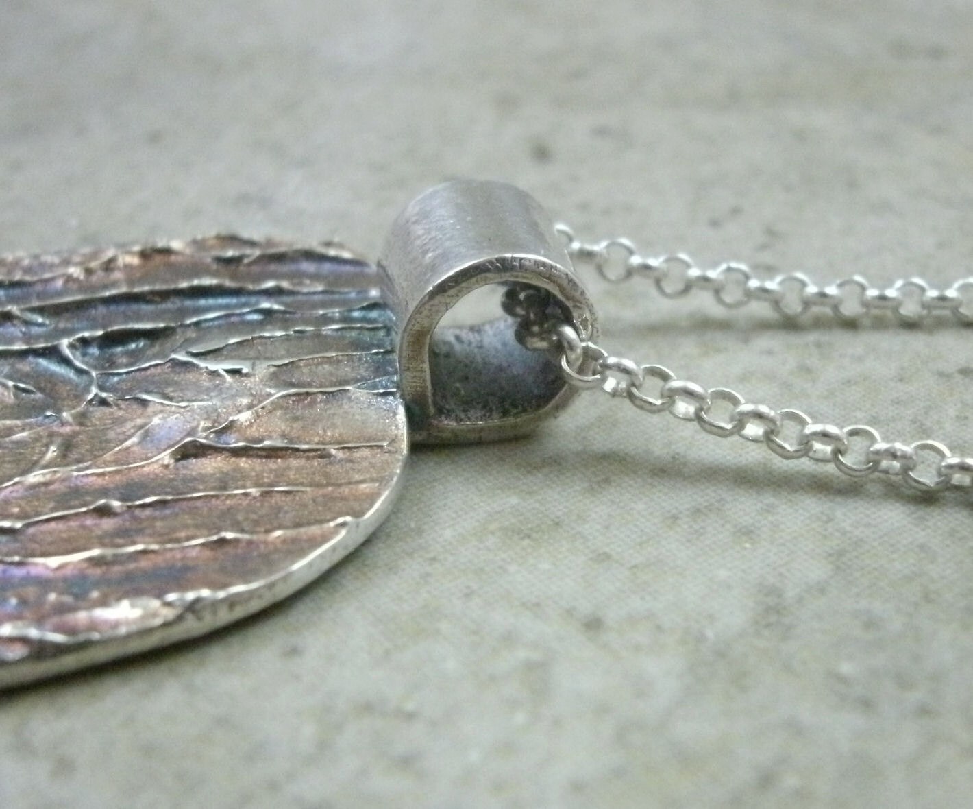 Organic Tree Pendant in Fine Silver- OOAK Necklace- Plant Parent- Dark ...