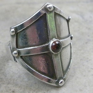 Medieval Shield Ring Fine Silver- Renaissance Jewelry- Medieval Shield ...