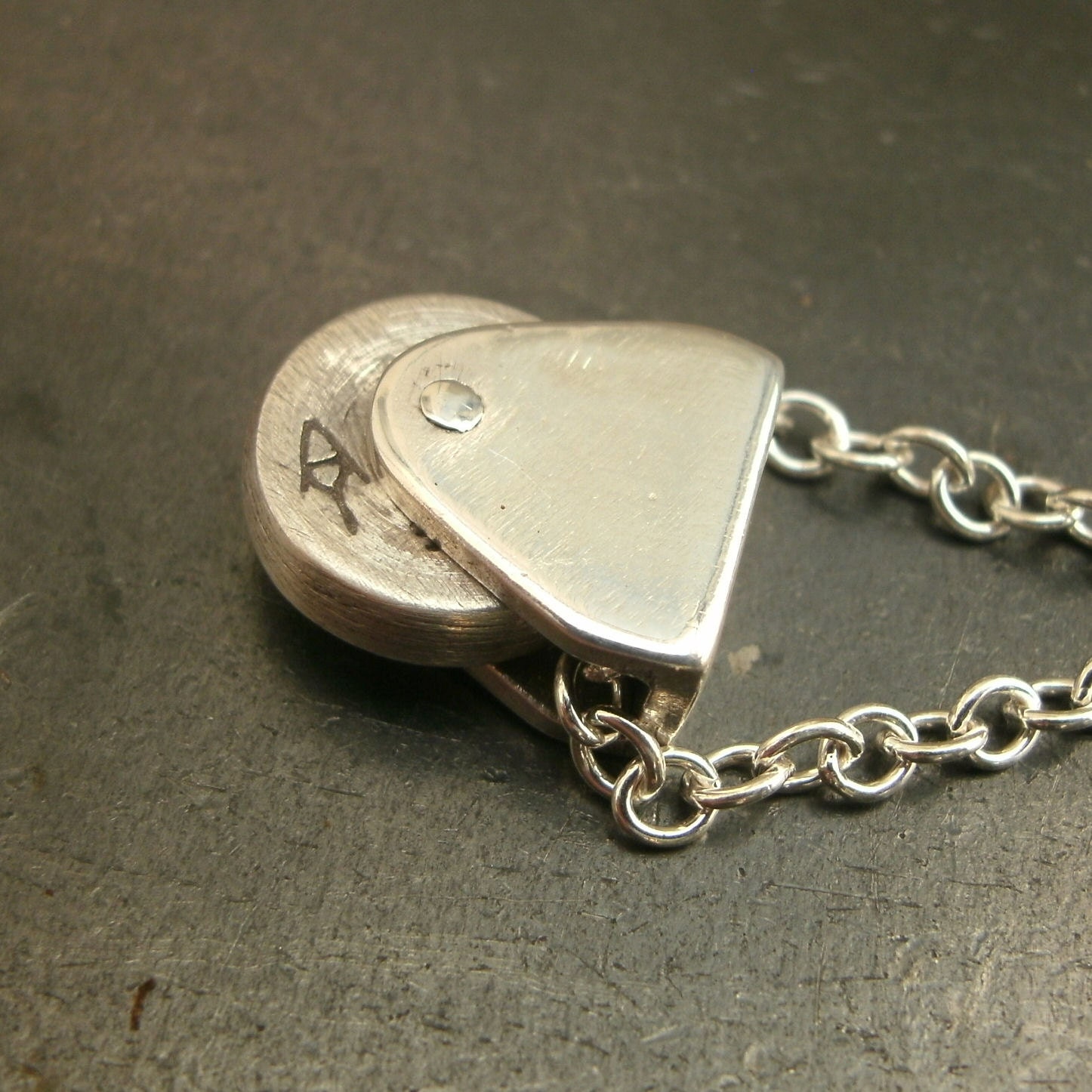 Pully Necklace Kinetic Jewelry- Sterling Silver Necklace- Industrial Jewelry- Pulley Pendant ...