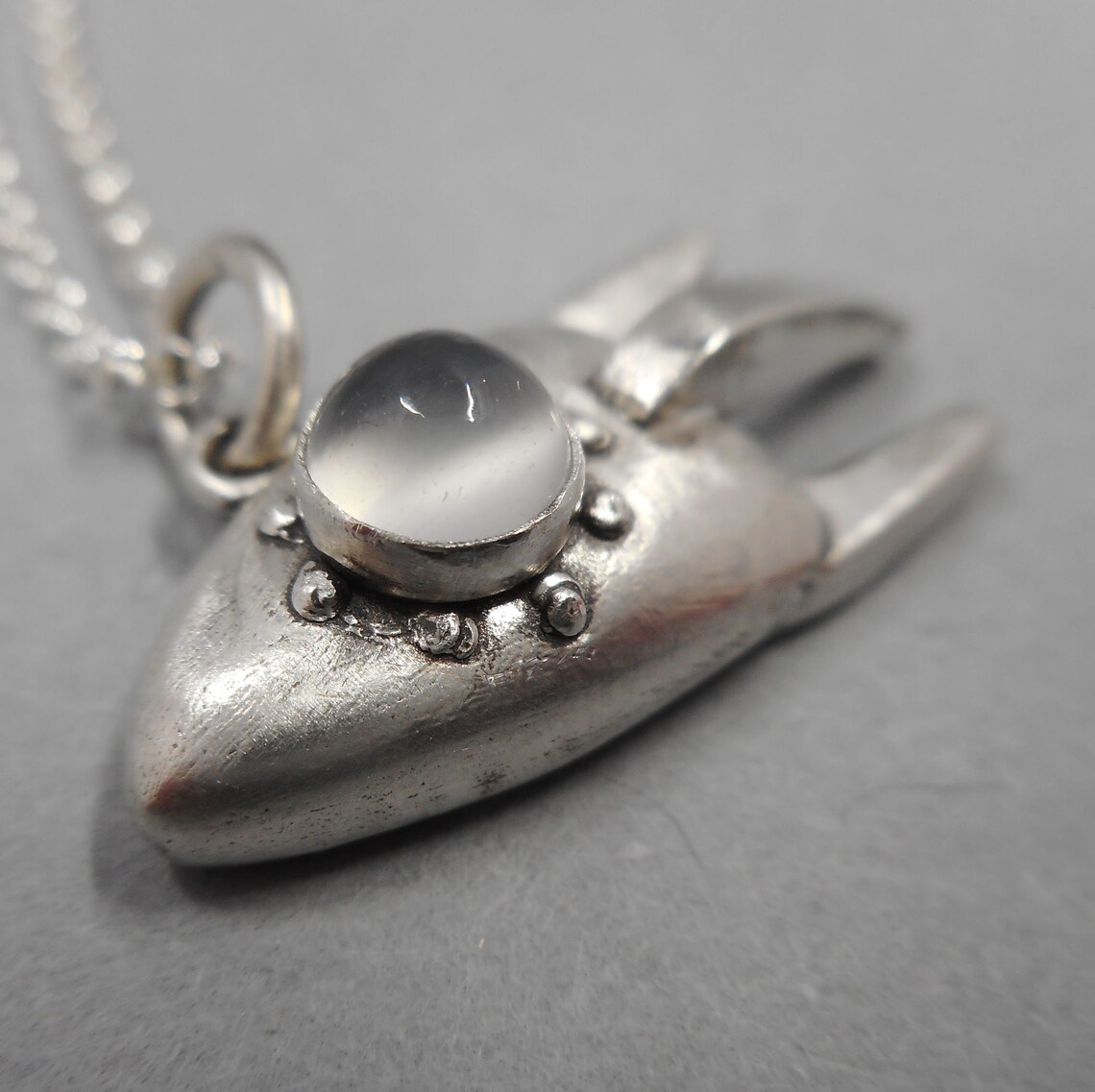 Rocketship Necklace Fine Silver Pendant Spaceship Necklace - Etsy