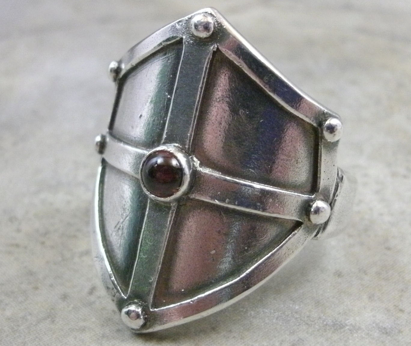 Medieval Shield Ring Fine Silver- Renaissance Jewelry- Medieval Shield ...