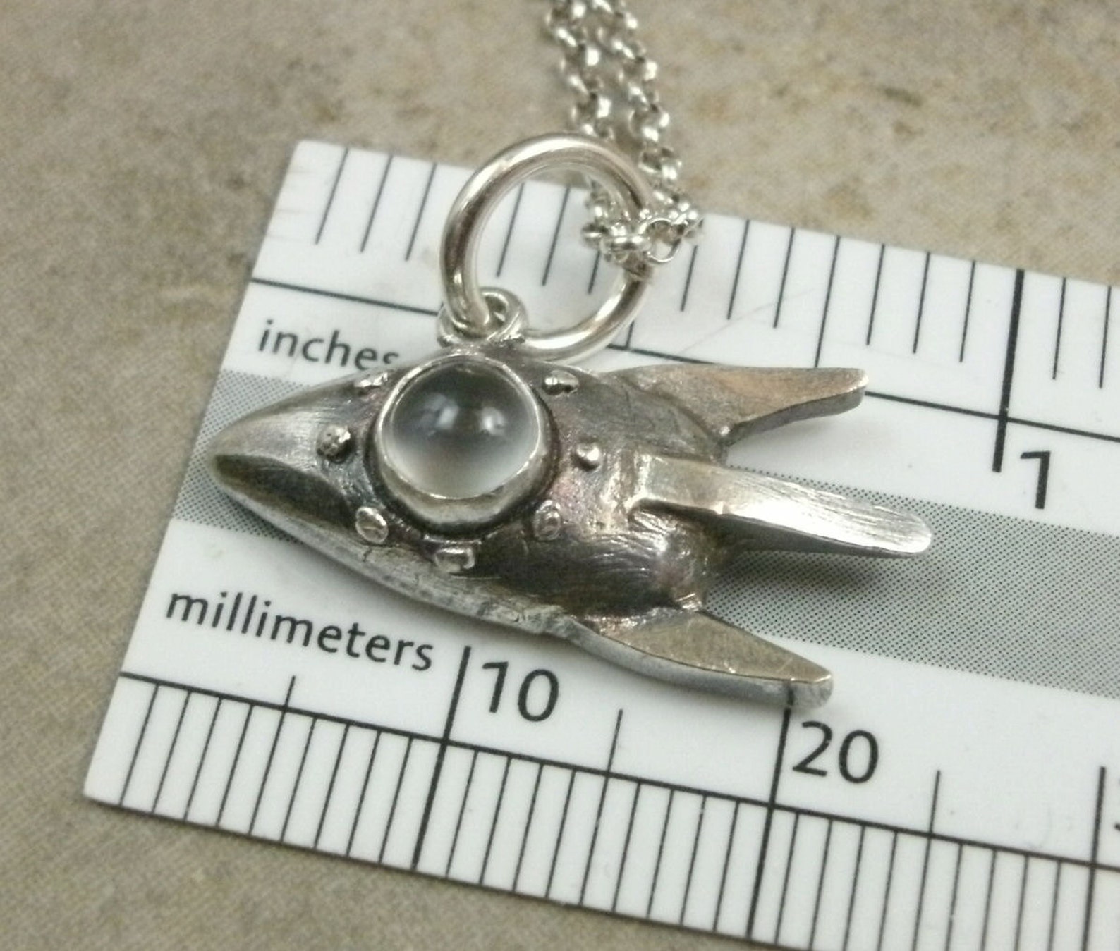 Rocketship Necklace Fine Silver Pendant Spaceship Necklace - Etsy