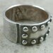 Riveted Metal Plate Ring in Fine Silver- Steel Plate- Rivets- Wedding ...