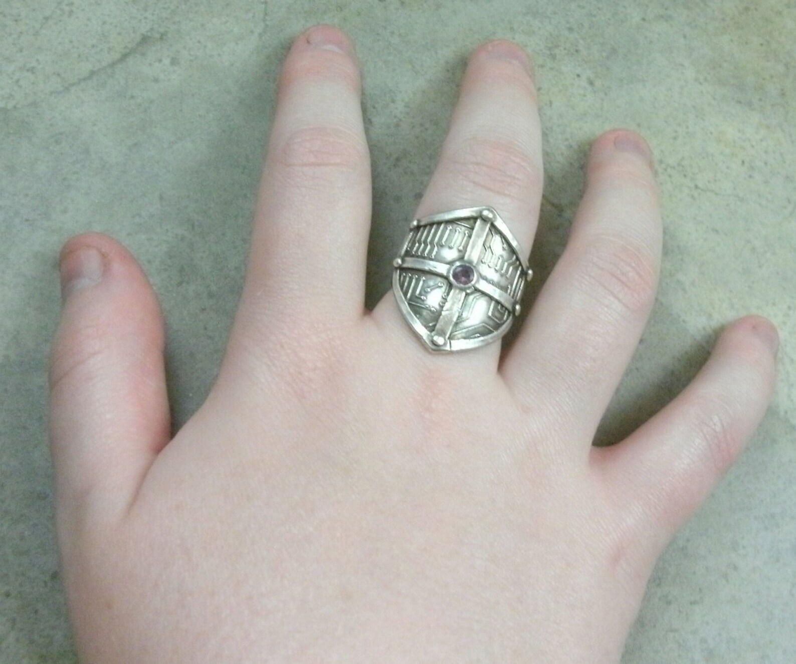 Circuit Board Shield Ring in Fine Silver Cyberpunk Ring - Etsy